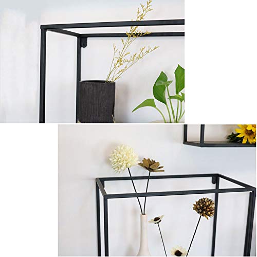 PIBM Stylish Simplicity Shelf Wall Mounted Floating Rack Shelves Metal Storage Living Room Background Wall,2 Colors Avaliable,3 Sizes, Black ,