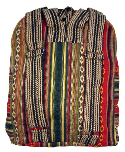 Original Collections Unisex Tribal Red Woven Cotton Ethnic Hippie Backpack or Daypack One_Size