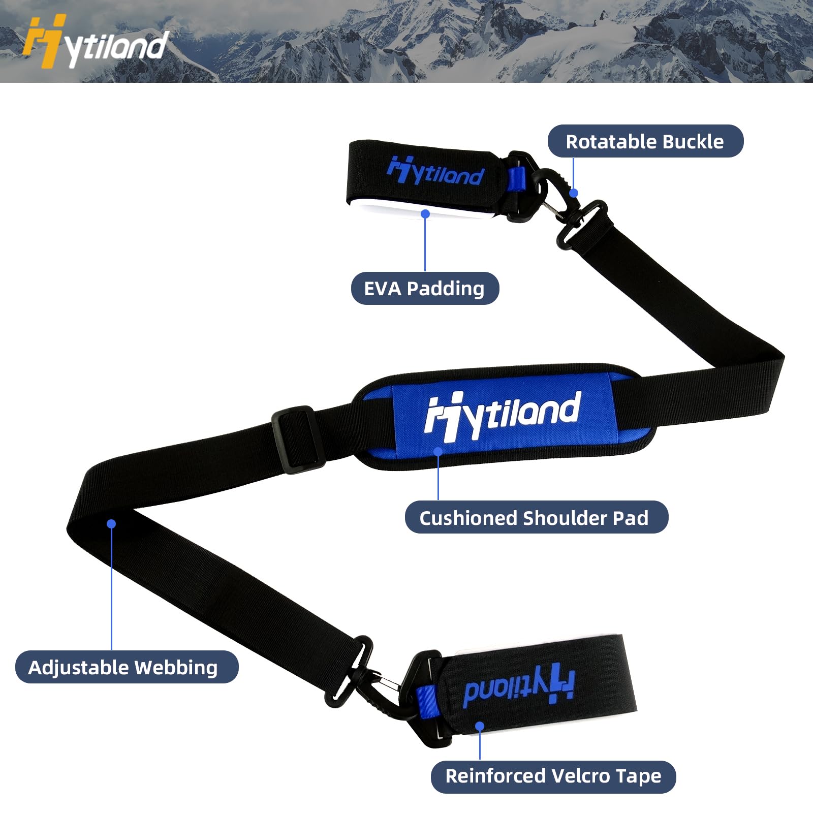 Hytiland Ski Carrier Strap,Pole,Ski and Snowboard Boots Carry Sling Strap,Adjustable Ski Shoulder Strap,Downhill Skiing Gear Ski Accessories for Men and Women Black