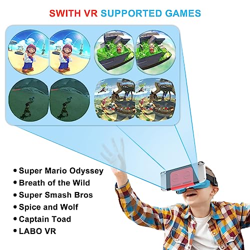 WinDrogon VR Headset, Designed for Nintendo Switch & Switch OLED Accessories for Switch VR Games, Labo VR and YouTube VR, VR Glasses with Adjustable Pupil Distance and Adjustable Switch Goggles Strapā¦