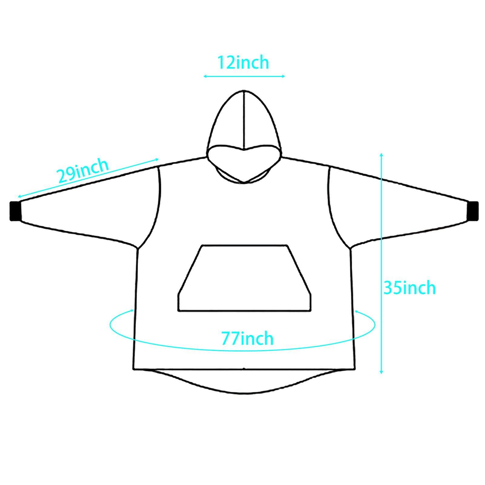 Hafisoe Oversized Wearable Blanket Hoodie,Fleece Sherpa Hooded Blanket Light Microfiber Flannel Sweatshirt Blanket with Pocket for Adult
