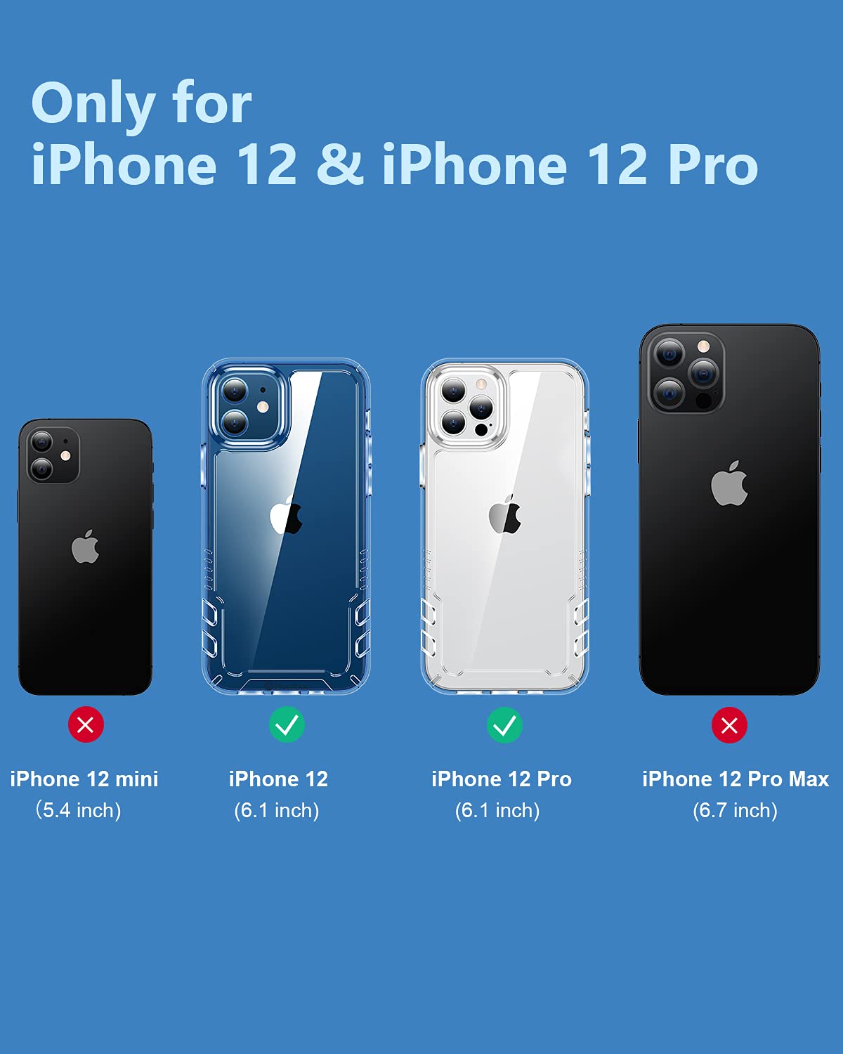 Humixx Steel Traveler Series for iPhone 12 Case, iPhone 12 Pro Case [Military Grade Drop Armor Material] Anti-Drop Protective Phone Case with Soft Bumper, Slim Crystal Clear Cover 6.1 Inch