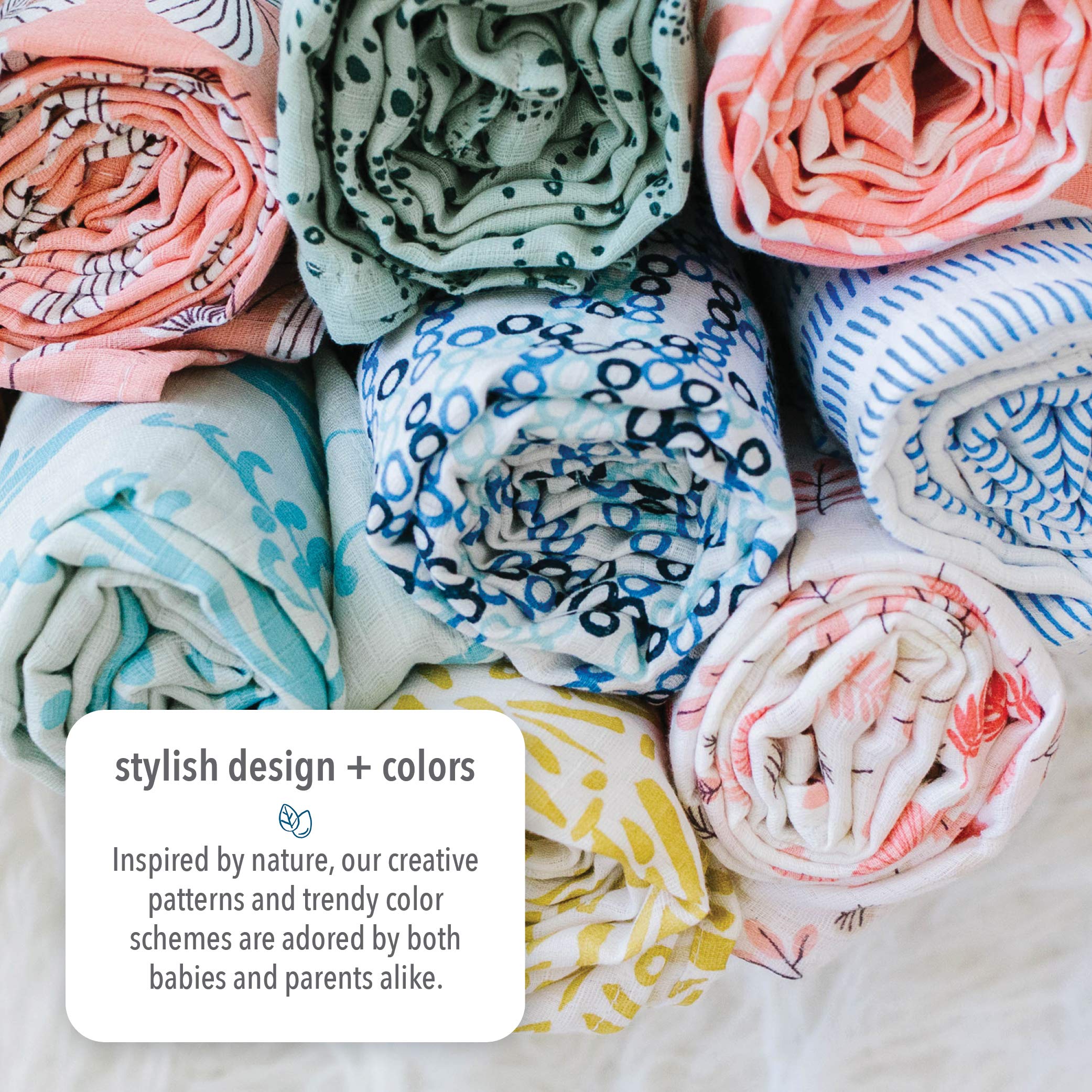 Oliver & Rain Organic Muslin Baby Boy Girl Unisex Swaddle Blankets 2 Pack Receiving Blankets Ostrich Print