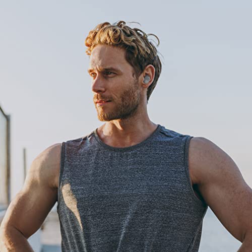 Morpheus 360 Spire True Wireless Earbuds, Wireless Microphone, Bluetooth 5.2 Wireless Ear Buds, One Touch Media Control, Waterproof Earbuds, with Recharging Earbud Case - Slate Gray