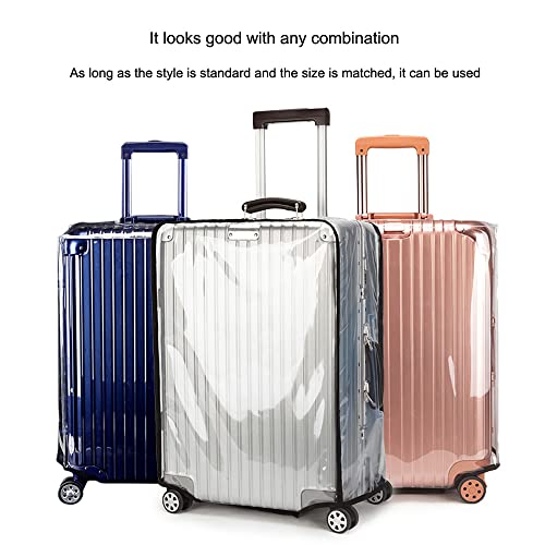 MosaiRudo Clear PVC Luggage Cover Protectors Transparent Travel Luggage Protector for Wheeled Suitcase (No border Thickness 0.3mm, 26inch)