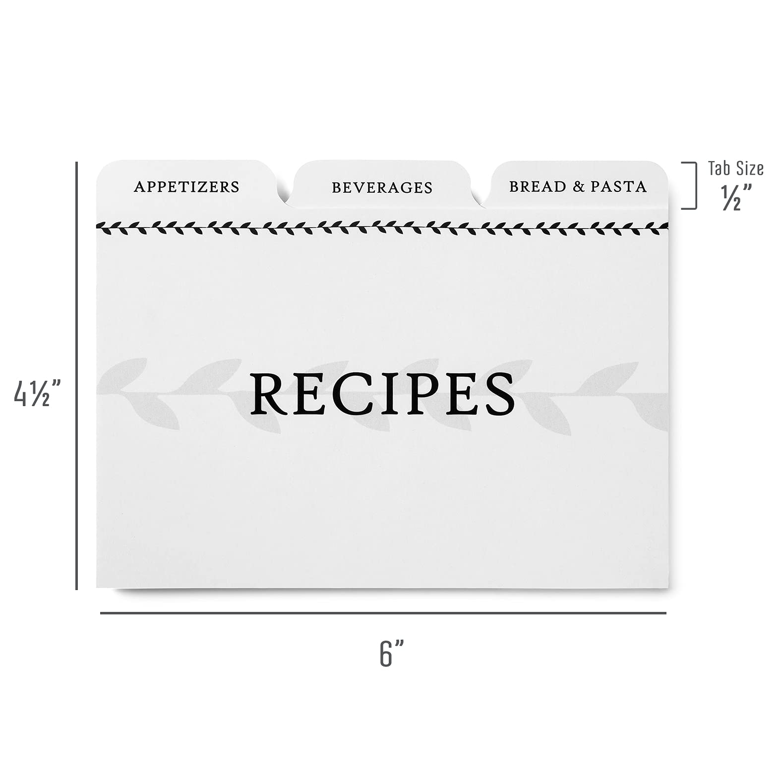Jot & Mark Recipe Card Dividers | 24 Tabs per Set, Works with 4x6 Inch Cards, Helps Organize Recipe Box (Classic)