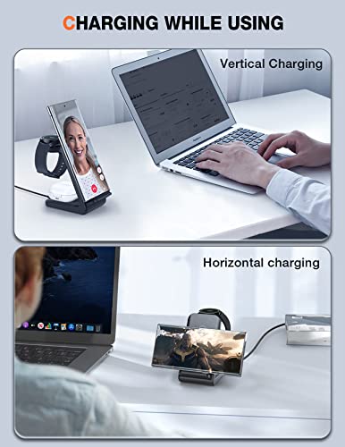 LK Wireless Charger for Samsung 3 in 1 Wireless Charging Station for Galaxy S23 Ultra Plus S22 S21 Z Flip 5 Fold Galaxy Buds Live Detachable Charger for Galaxy Watch 5 Pro 4 iWatch