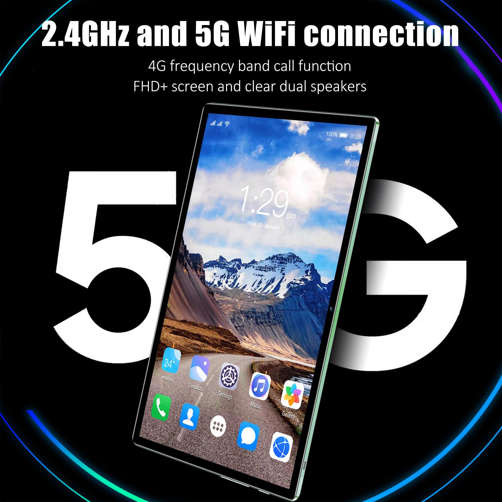 Gugxiom 2 in 1 Tablet,Android 12 Tablet with Keyboard and Mouse, 8 Core Processor, 6GB RAM 128GB ROM, 7000mAh, 10.1 inch FHD Screen, Front and Rear Cameras, 5G WiFi (US Plug)