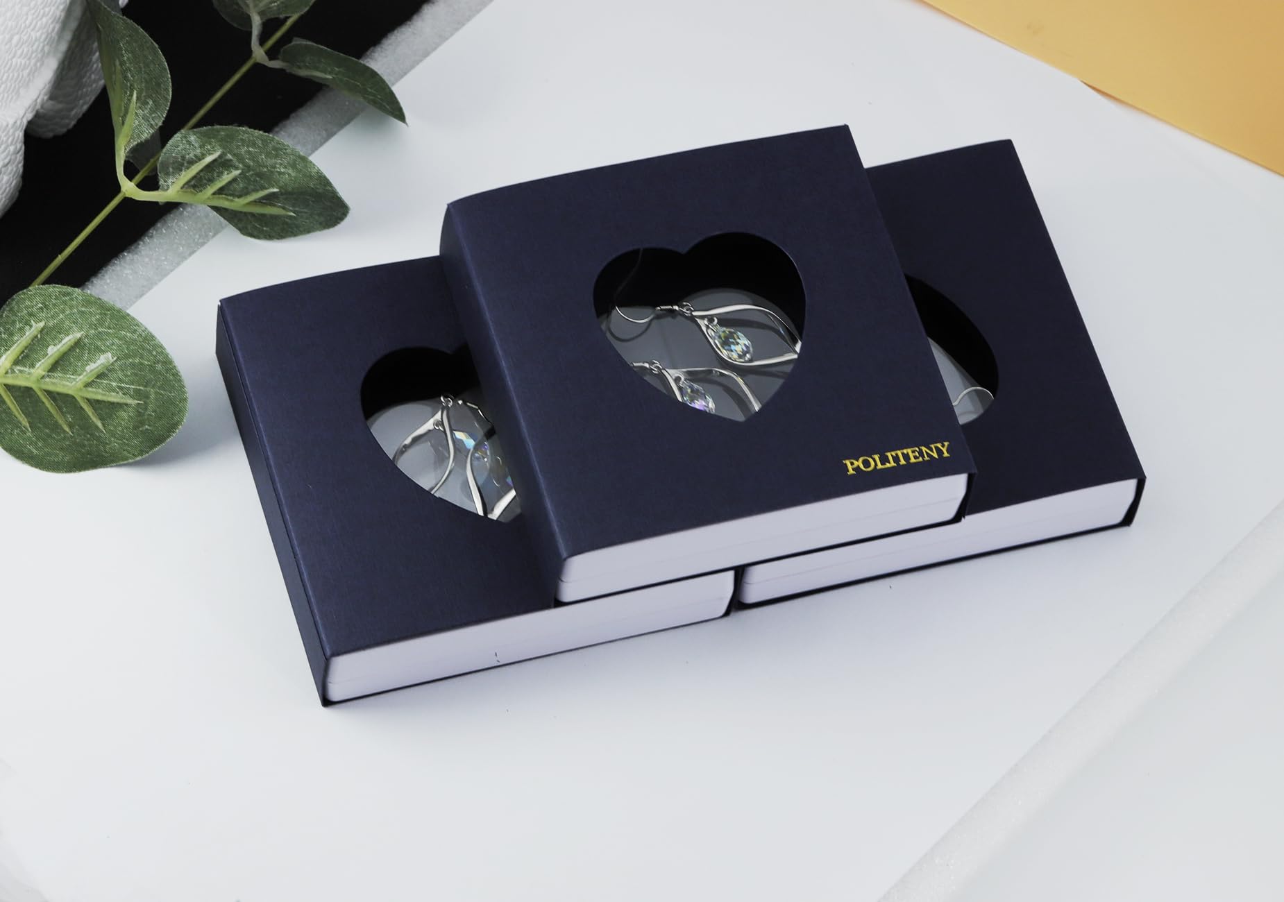 Fashion Swarovski Crystal Twist Leaf 925 Sterling Silver Drop Earrings for Women in Gold-plated
