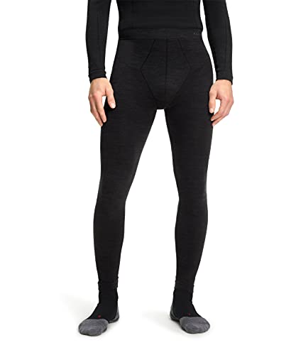 FALKE Men's Wool Tech. Long Tights Base Layer Bottom, Thermal Breathable Quick Dry, Black (Black 3000), S, 1 Pair