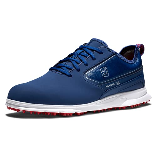 FootJoy mens Superlites Xp Golf Shoe, Navy/Red, 10 Wide US