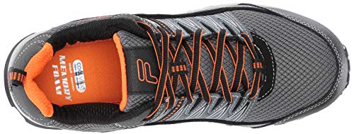 Fila mens Memory at Peak Composite Toe Trail Running Food Service Shoe, Castlerock/Black/Vibrant Orange, 10.5 US