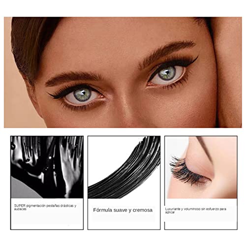 Extreme Length Clean Mascara Washable Mascara Makeup 5d Silk Fiber Mascara Defining, Curling, Multiplying, Buildable Formula, Very Black, 1 Count (Blue)