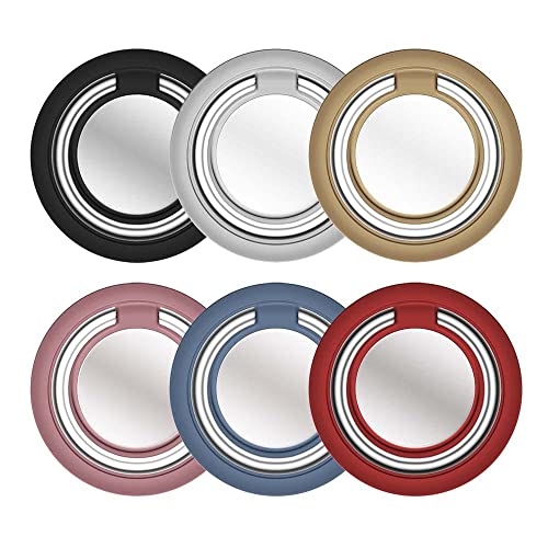 Phone Grip Ring Holder, 360° Rotation Finger Gripper and Kickstand for iPhone & Samsung, Compatible with Cell Phone Magnet and All Magnetic Mounts - Silver