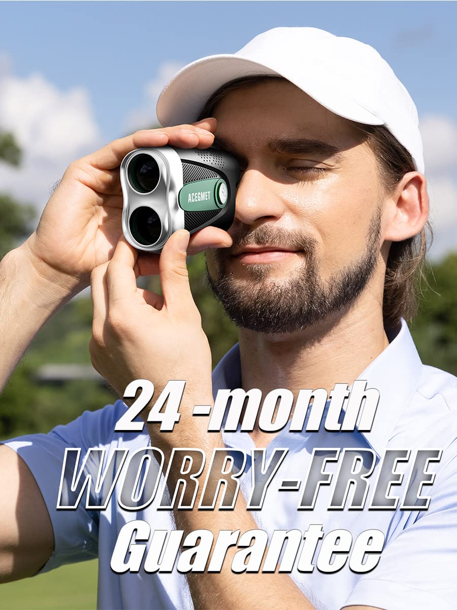 Golf Rangefinder, ACEGMET Golf Rangefinder with Slope ON/Off, Magnetic Mount, Flag Lock Pulse Vibration Range Finder 650 Yd Range Finder Golfing USB Charging, 6X Magnification Golf Accessories for Men