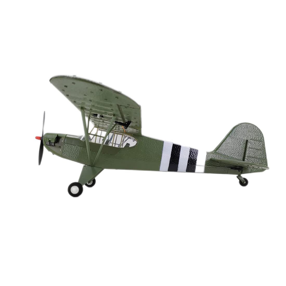 Lingxuinfo Remote Control Airplane Model, 1/16 WWII Piper J-3 CUB RC 4CH Brushless Fixed-Wing Aircraft Model Kit, Military Plane Model Toy for Kids and Adults, Easy to Fly-RTF Version
