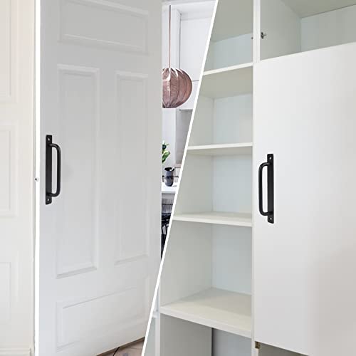 Mozeat Lens 2 Pack Sliding Barn Door Handles Matte Black Barn Door Pull Handle 160mm Double Sided Door Handle Set for Sliding Gate Wardrobe Cupboard Cabinet Closet