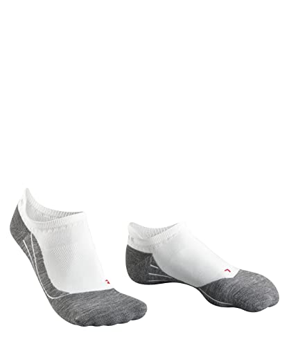 FALKE Women's RU4 Endurance Invisible Running Socks, No Show, Medium Cushion, Breathable Quick Dry, Organic Cotton, White (White-Mix 2020), 5-6, 1 Pair