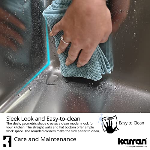 Karran 30" Undermount 16-Gauge Stainless Steel 50/50 Double Bowl Kitchen Sink Kit