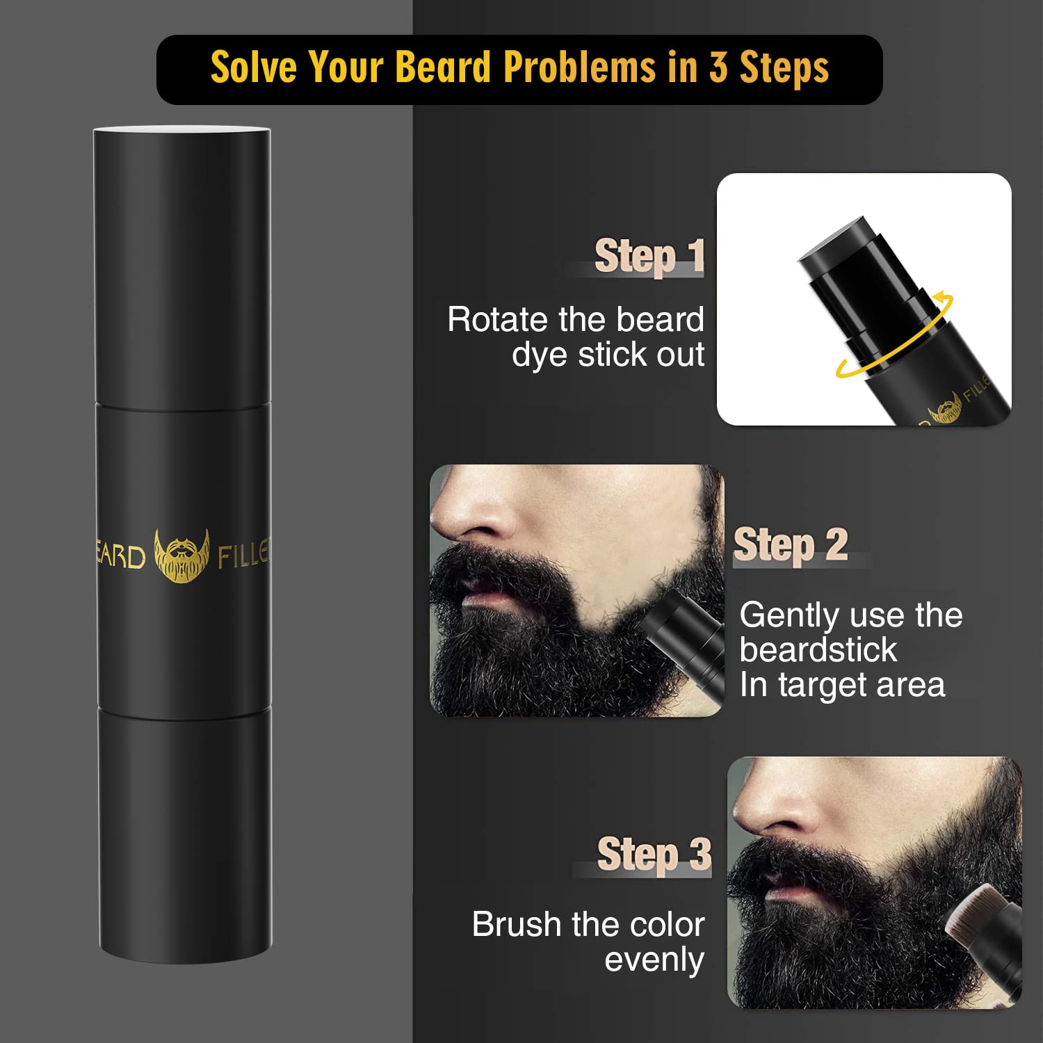 MISICH Beard Filler Stick Beard Pen Cover Salt Beard To Black Beard Pencil Filler For Men Filling Beard Gap Stick