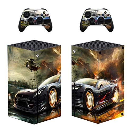 FELIPE SEIJI KUBA Xbox Series X Skin Set Vinyl Decal Skin Stickers Protective for Xbox Series X Console Kinect 2 Controllers - Racing Car