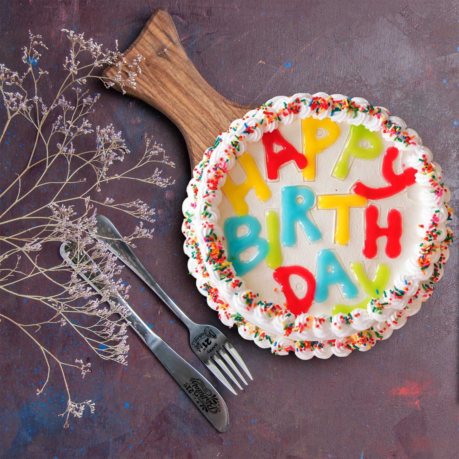 Happy 21st Birthday Dinner Fork&Kinfe Gifts Engraved Fork&Kinfe Personalized Birthday Gifts Idea for Her Him Girlfriend Boyfriend Son Daughter Sister Brother Friends