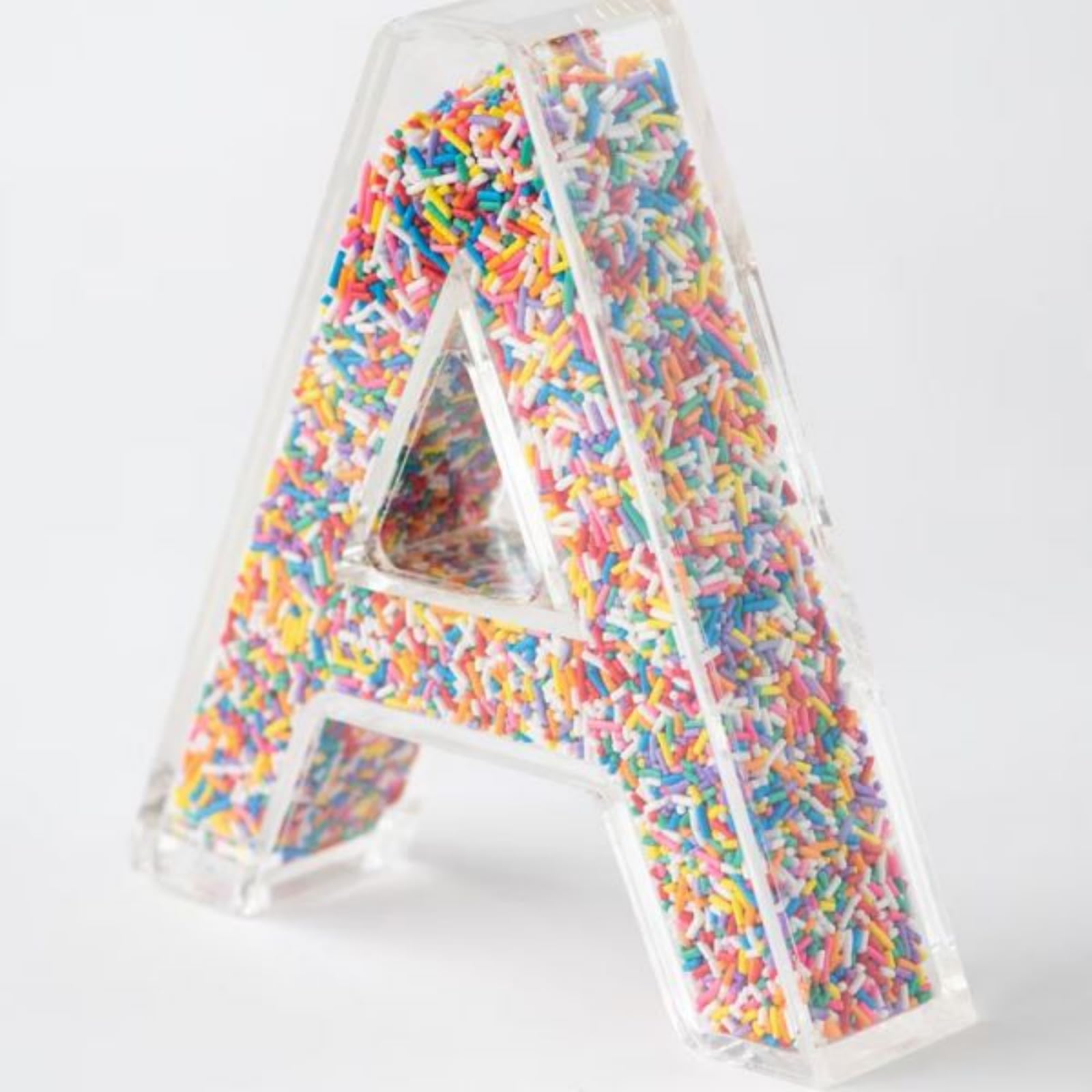 Fillable Alphabet Acrylic Tray Acrylic Alphabet Candy Jar Reusable Party Deli Jar Magnetic Lid Design 10in Sealed Acrylic Box (A)