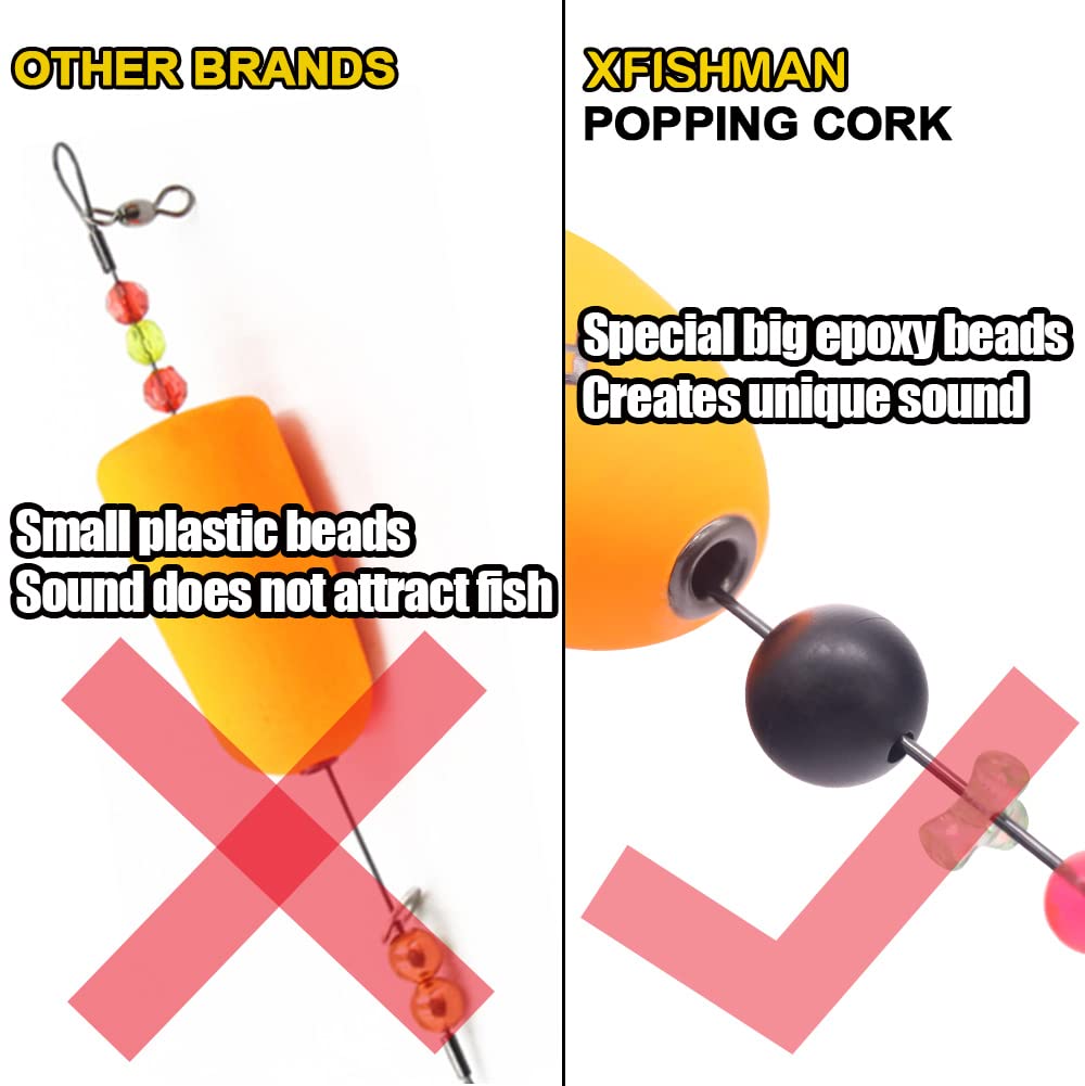 Fishing-Popping-Cork-for-Saltwater-Bobbers-Large-Floats Red Fish Popper for Carolina Rig (Popper_Yellow 2 Pack)
