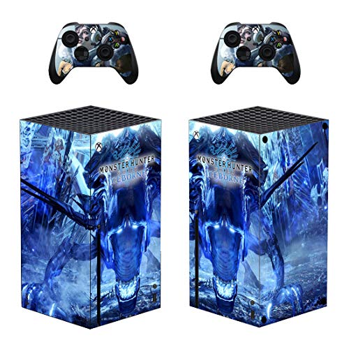 FELIPE SEIJI KUBA Xbox Series X Skin Set Vinyl Decal Skin Stickers Protective for Xbox Series X Console Kinect 2 Controllers - Ice Born