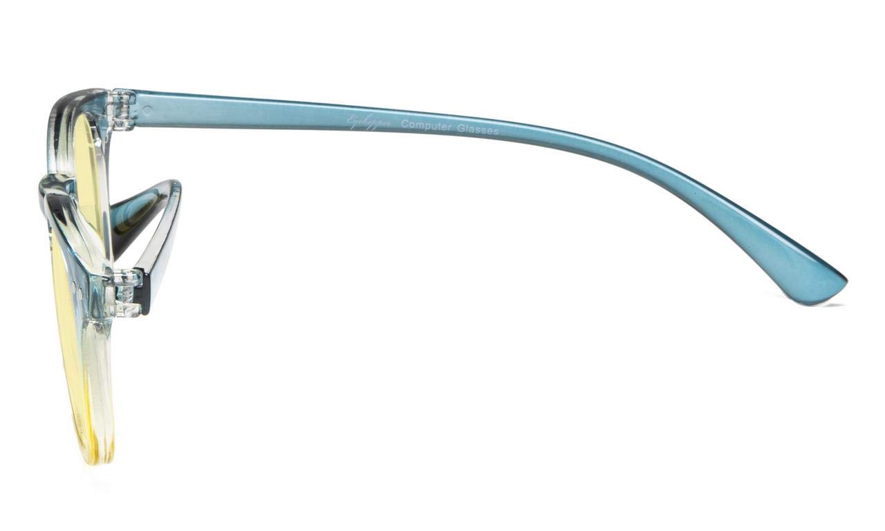 Eyekepper Blue Light Blocking Computer Glasses Digital Eye Strain Prevention-Yellow Tinted Lens Reading Glasses (Blue-Yellow Frame, 1.00)