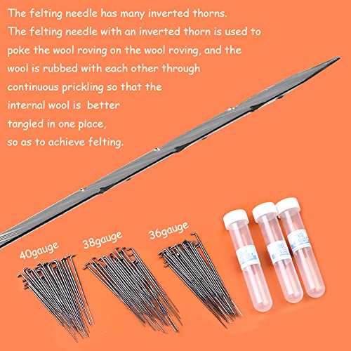 Mayboos 132 Pcs Needles Wool Felting Needles Supplies Felting Tools Needle Felting Tool with 3 Sizes Felting Needles for Beginner Professional