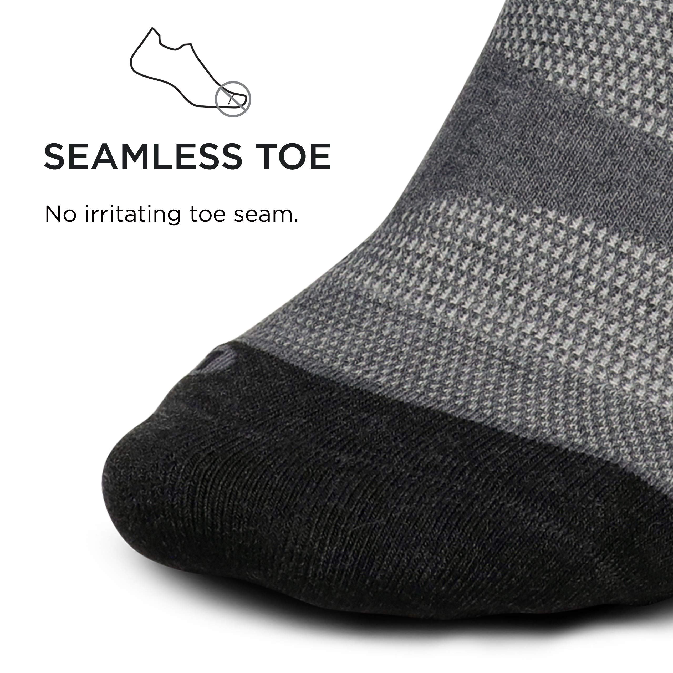 Feetures Elite Max Cushion Quarter Sock- Athletic Running Socks for Men & Women, Targeted Compression, Moisture Wicking- X-Large, Gray