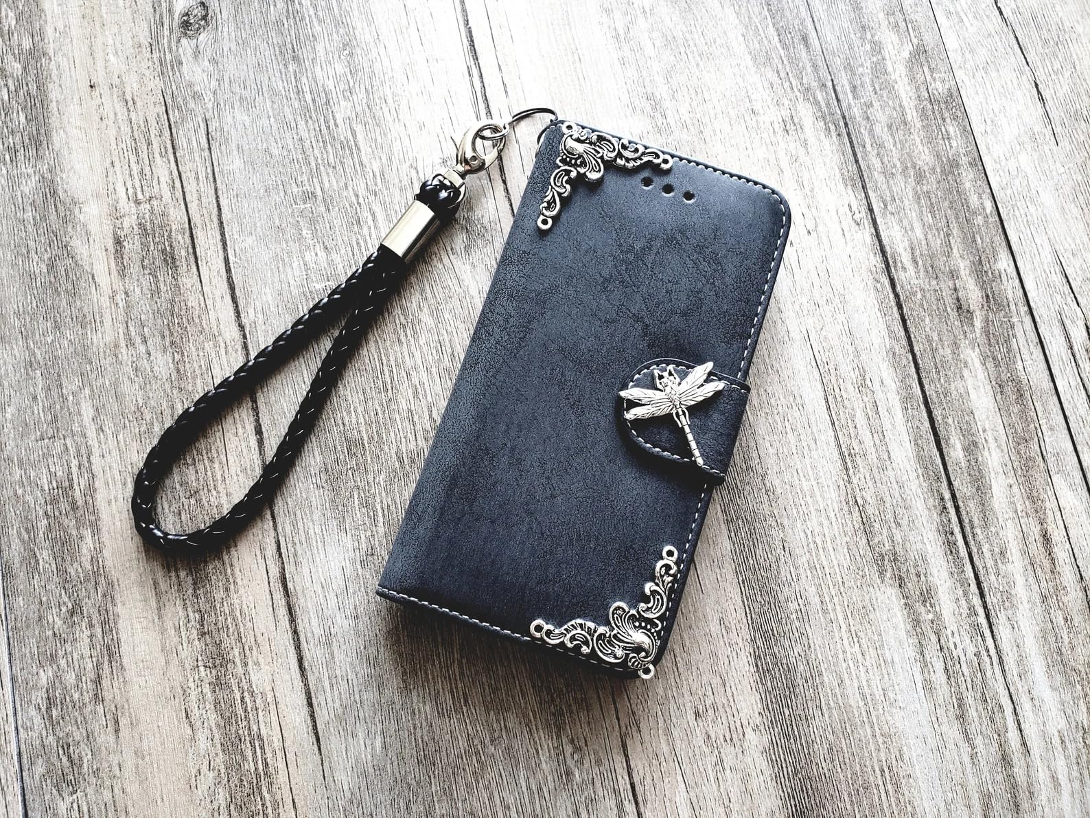 Dragonfly phone leather wallet removable case for iPhone X XS XR 11 12 13 14 Pro Max Galaxy S23 S22 S21 S20 Ultra Note 20 10 Plus Mn1301