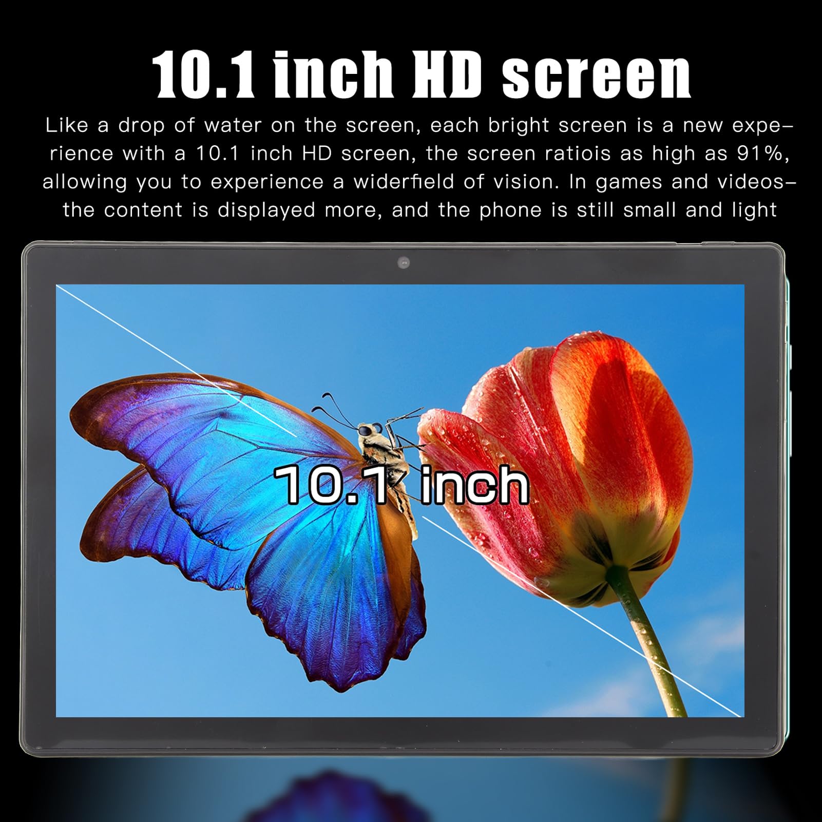 HEEPDD 2 in 1 Tablet 10.1 Inch Tablet 5.0 100-240V 2.4G 5G WiFi 7000mAh 8G 256G 8 Core CPU with Keyboard for Android 12 for Office (US Plug)