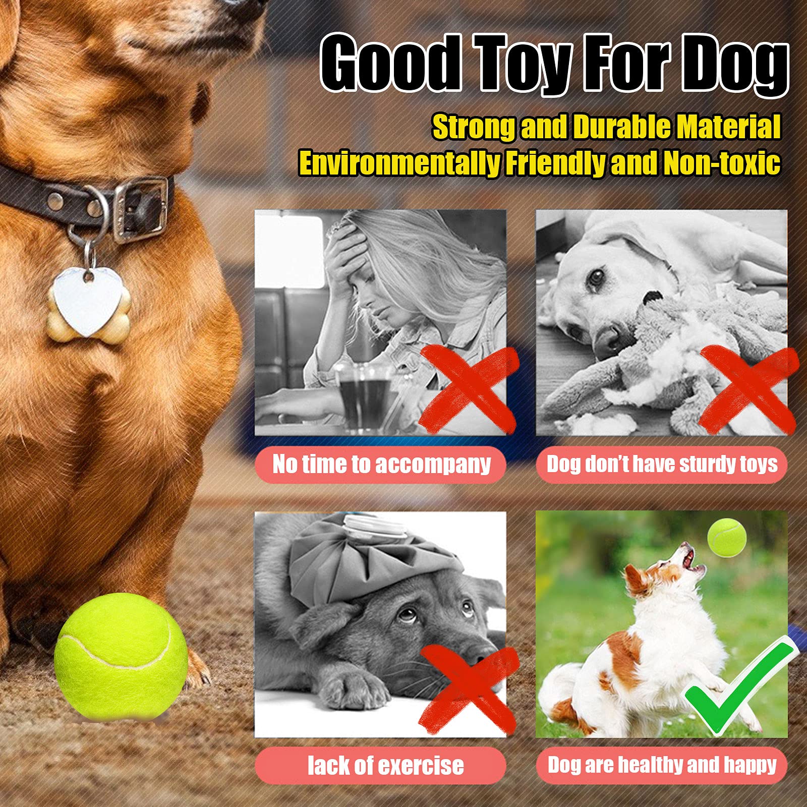 GKK Tennis Balls, 12 Pack Durable Pressurized Yellow Felt, High Bounce Practice Balls for Training, Beginners, Dogs, Ideal Gift