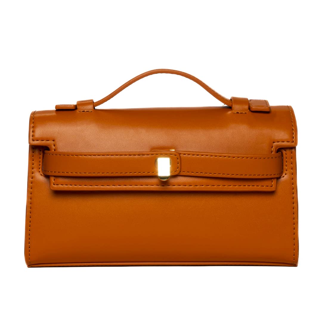 Levantine Women's KENDA Mini Flap Crossbody, Handbag, Top handle, mother's day gift (Caramel)