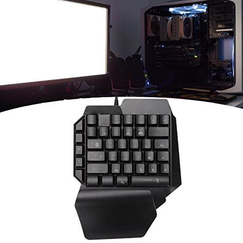 OneHanded Mechanical Keyboard, 39 NonSlip Keys OneHanded Gaming Keyboard, Waterproof, Ergonomic Luminous Design for Mobile Phone to Computer