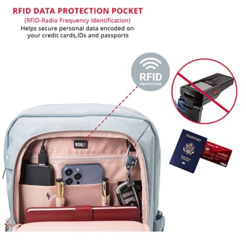 Swissdigital Design Women Laptop Backpack For Women With Apple Find My network,College Bookbags With USB Charging Port,Large Capacity Computer Backpacks For Work Business