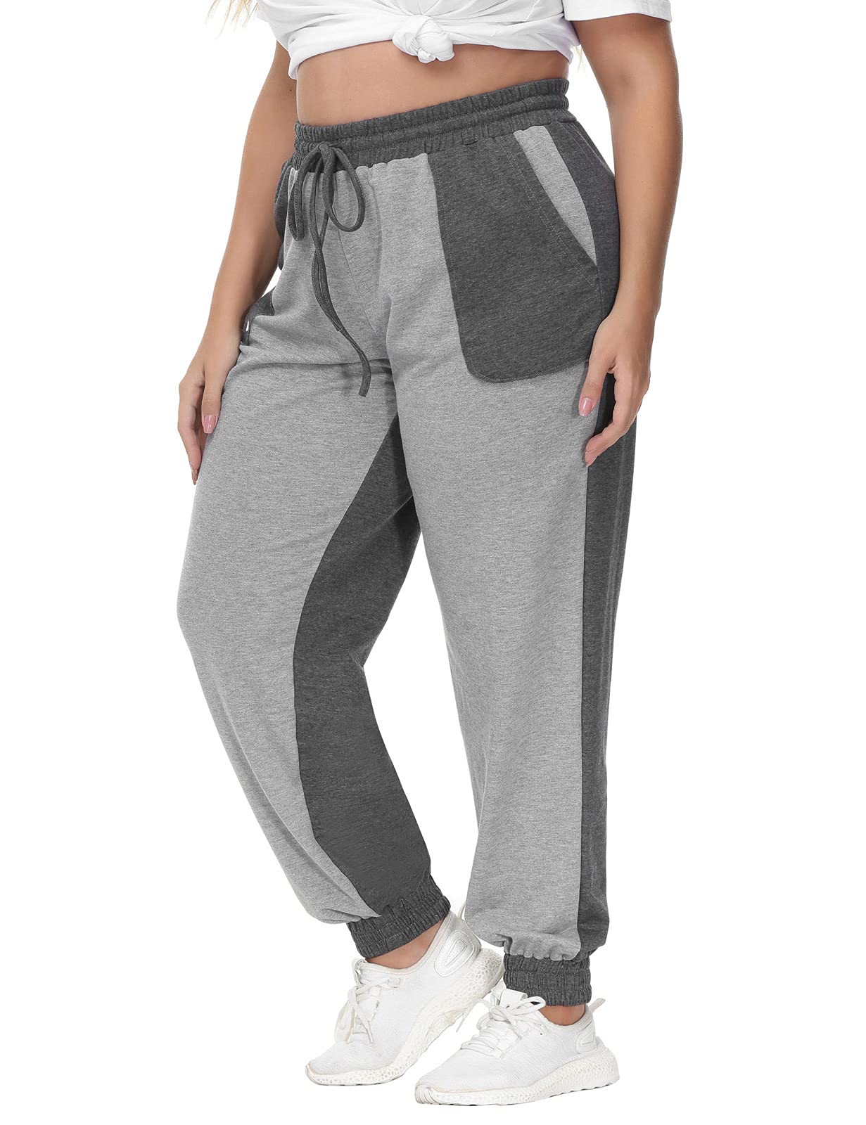 Hanna Nikole Women Joggers with Pockets Stretch Sweatpants for Women Athletic Golf Lounge Work 22w Dark Grey