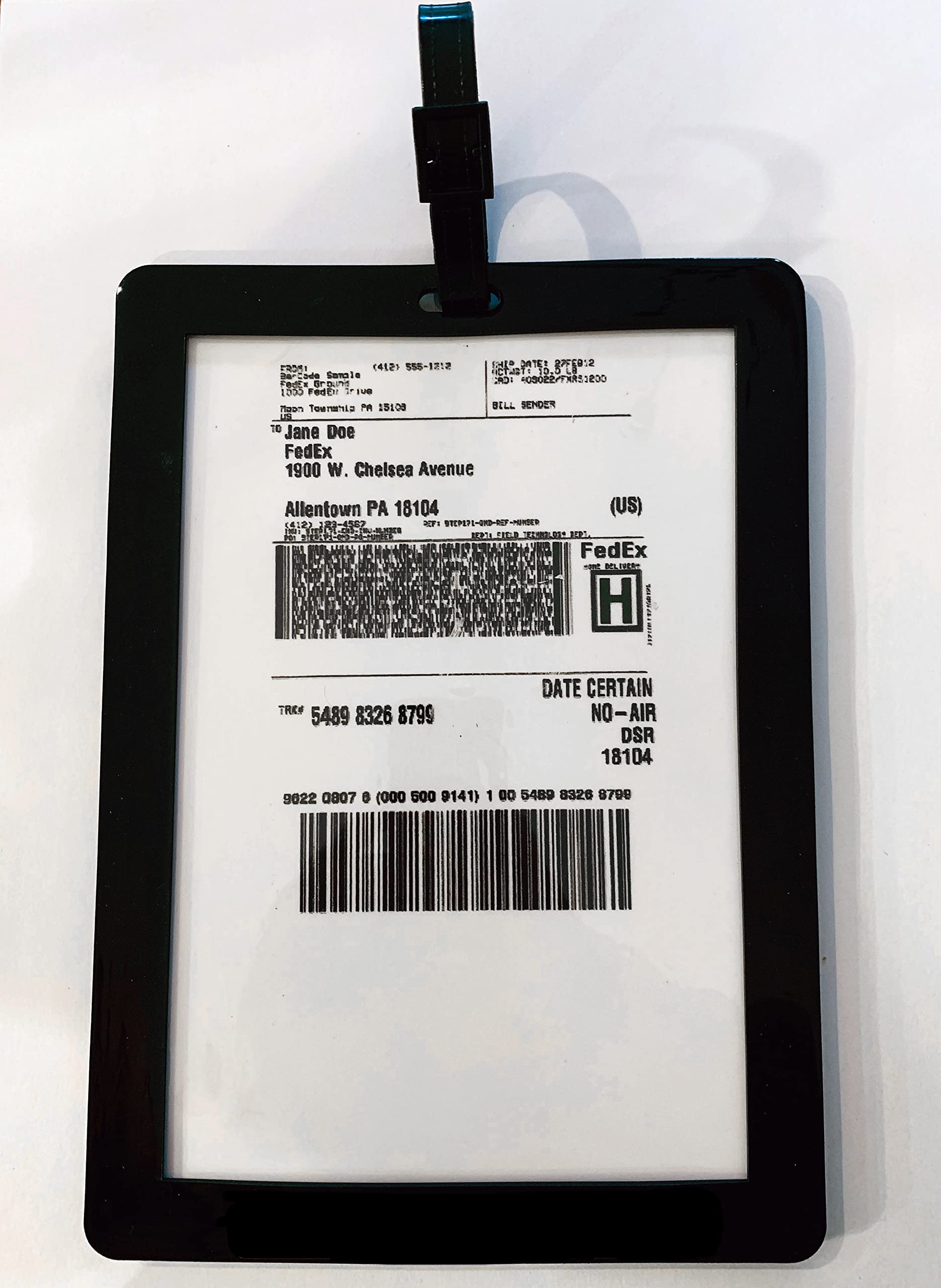 Extra Large Bag Tag (8.5" x 6") Shipping Label Holder for Golf and Luggage