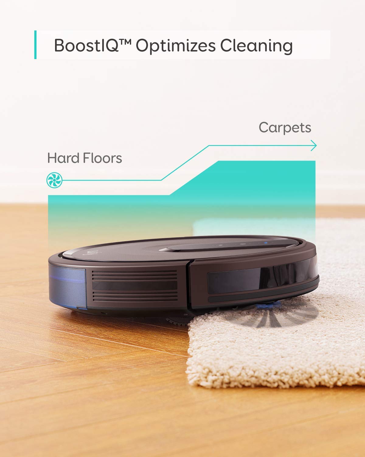 eufy BoostIQ RoboVac 15T Upgraded, Super-Thin, 1500Pa Strong Suction, Touch-Control Panel, Quiet, Self-Charging Robotic Vacuum, Cleans Hard Floors to Medium-Pile Carpets, Brown (Renewed)