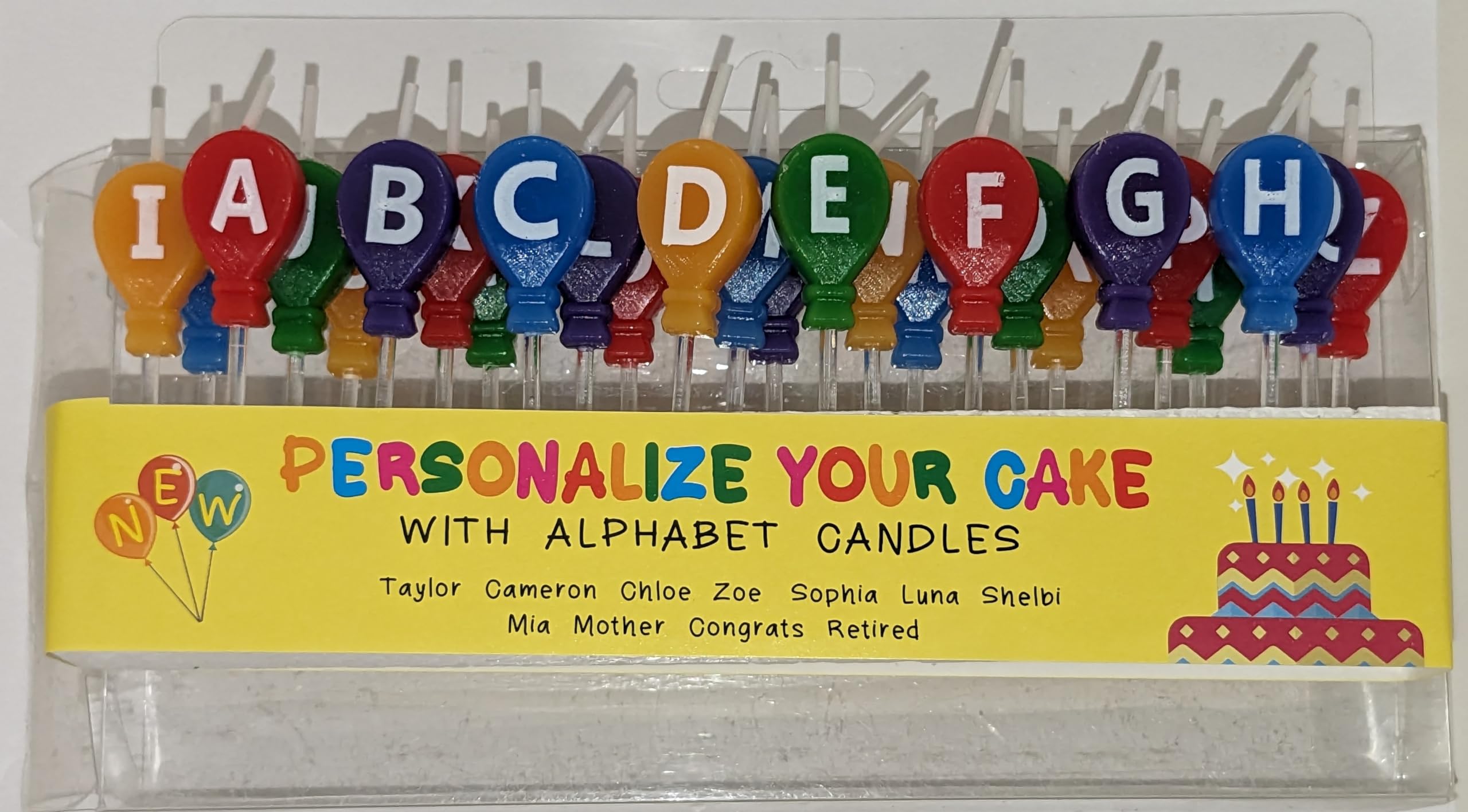 Personalize with Unique Balloon Birthday Candles | Spell The Guest of Honors Name | Letters A to Z | Wax Candles