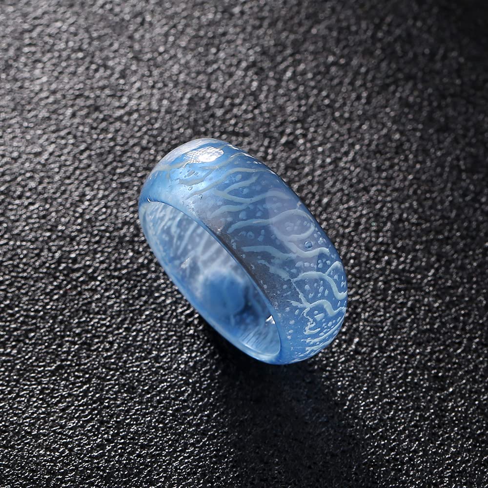 Glow Rings In The Dark Venus Orb Ring Rings For Women Trendy Acrylic Luminous Aesthetic Rings (blue, 6)