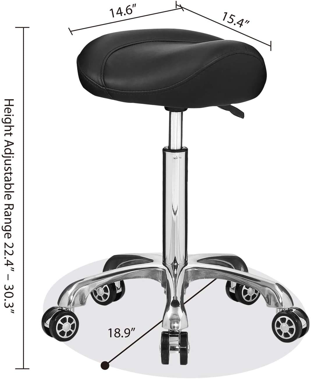 Nazalus Saddle Stool Chair Hydraulic Rolling Swivel Adjustable Stool for Salon Spa Beauty Massage Dental Clinic Home Office Use