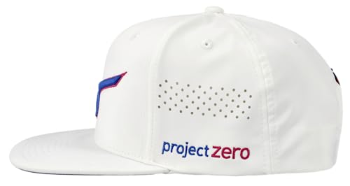 Mizuno Standard Project Zero Tour Flat Snapback, White/Pink
