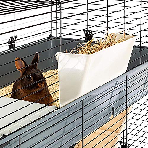 Ferplast Krolik Extra-Large Two-Story Rabbit Cage in Burgundy | Rabbit Cage includes All Accessories & Measures 39L x 20.3W x 36.2H & includes All Accessories | 1-Year Manufacturer's Warranty