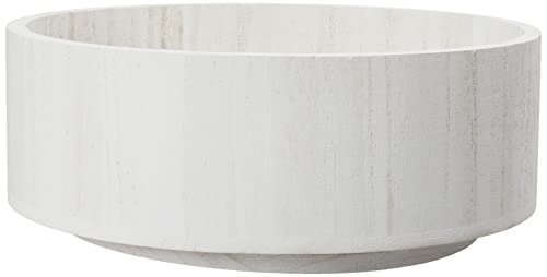 iDesign Renewable Paulownia Wood Collection Tall Turntable Organizer, 10.5" x 4" x 10.5", White Wash