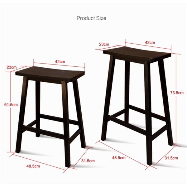 LLAMN 2pcs Pine Wood Saddle Seat Bar Stool Spa Tattoo Massage Salon Furniture