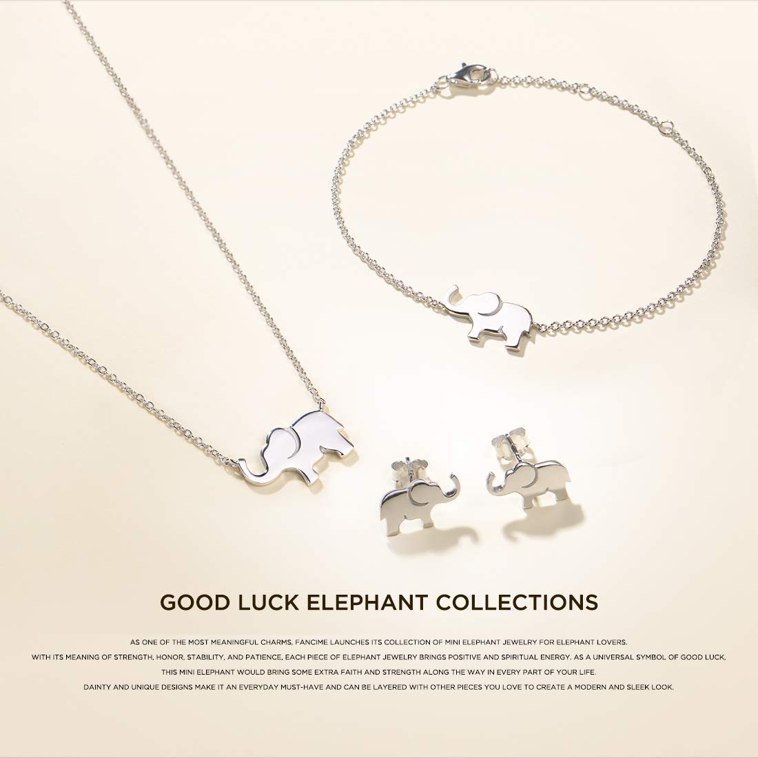 FANCIME Elephant Stud Earrings 925 Sterling Silver White Gold Plated Dainty Fine Jewelry Gifts For Women Friend Christmas Gift