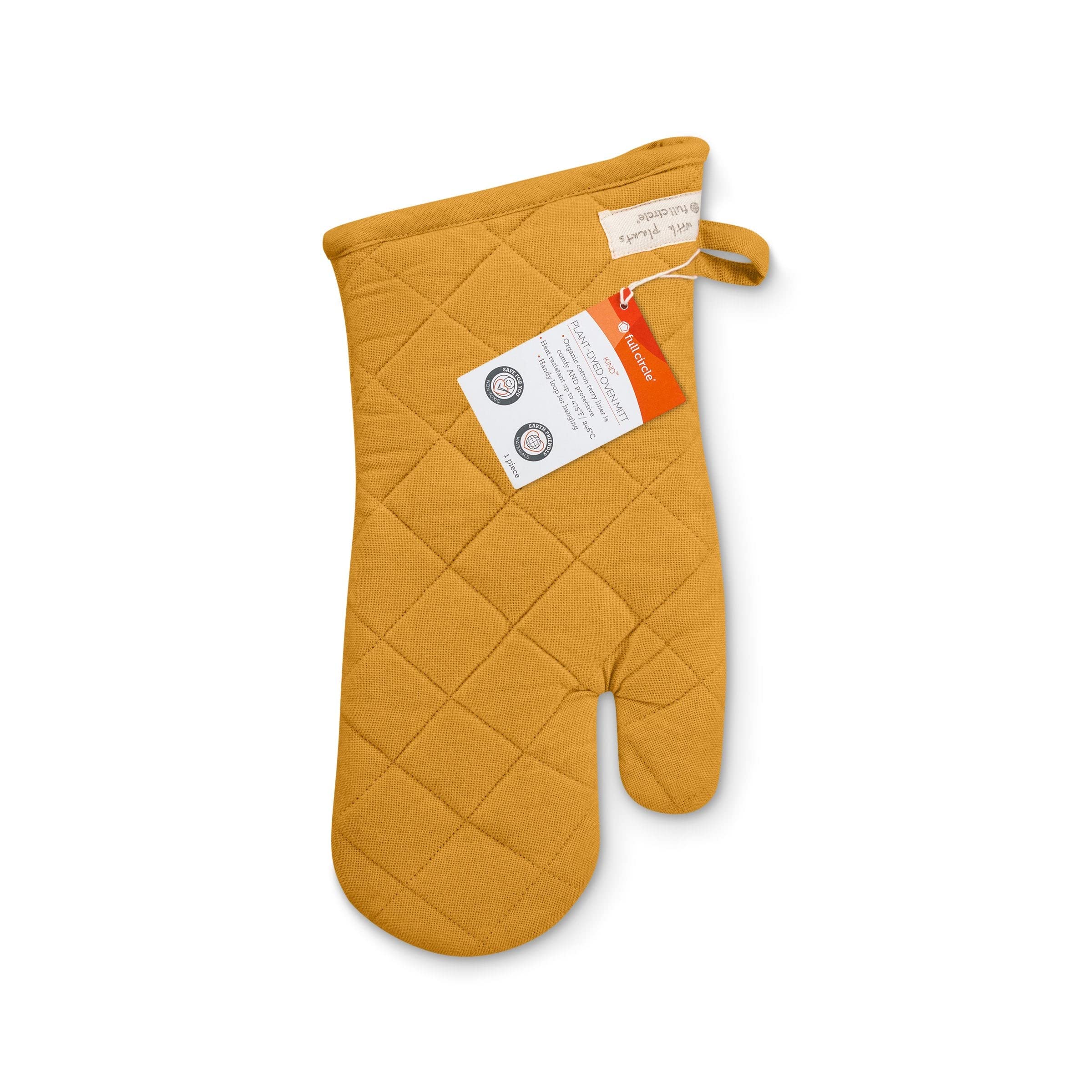 Full Circle Kind Collection Plant-Dyed Organic Cotton, Oven Mitt, Turmeric